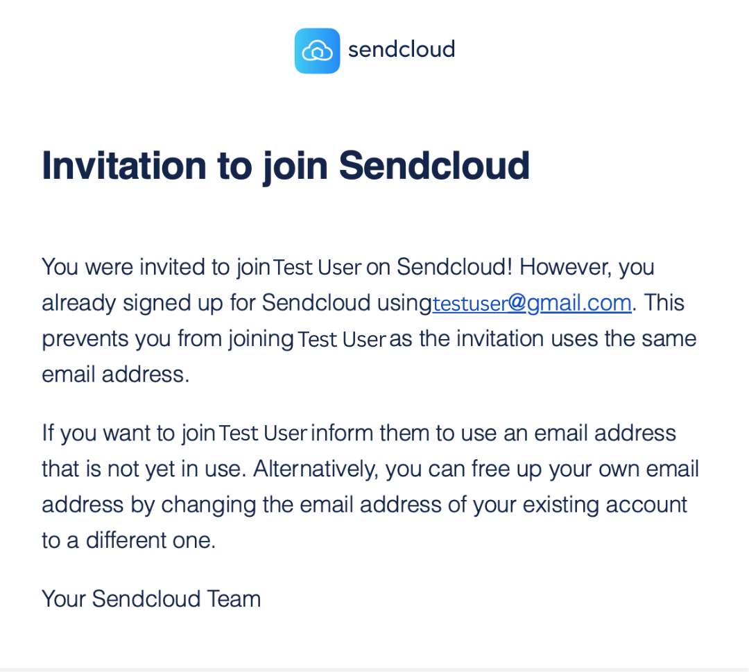 Comment accepter une invitation lorsque votre e-mail est déjà enregistré – Sendcloud Help Center